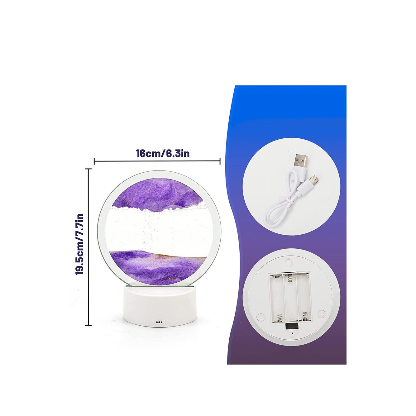 Obiect decorativ pentru birou LightSand Show, tip tablou cu nisip ...