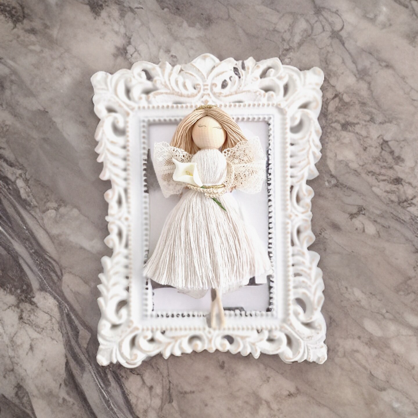 Decoratiune de tip papusa din macrame, AleArtizan® confectionata manual ...