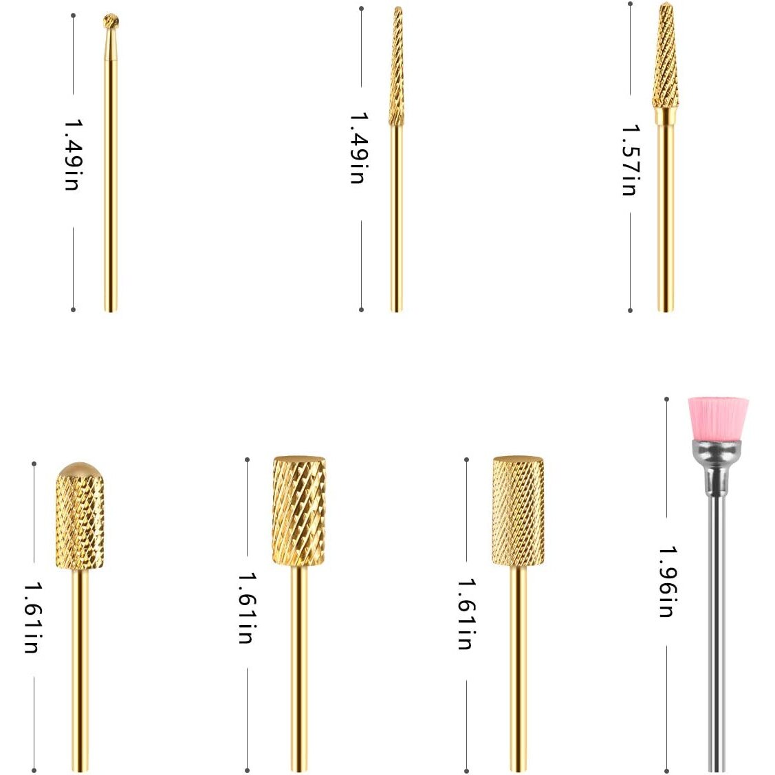 Set 7 capete pentru freza electrica, din otel tungsten auriu, bit-uri ...