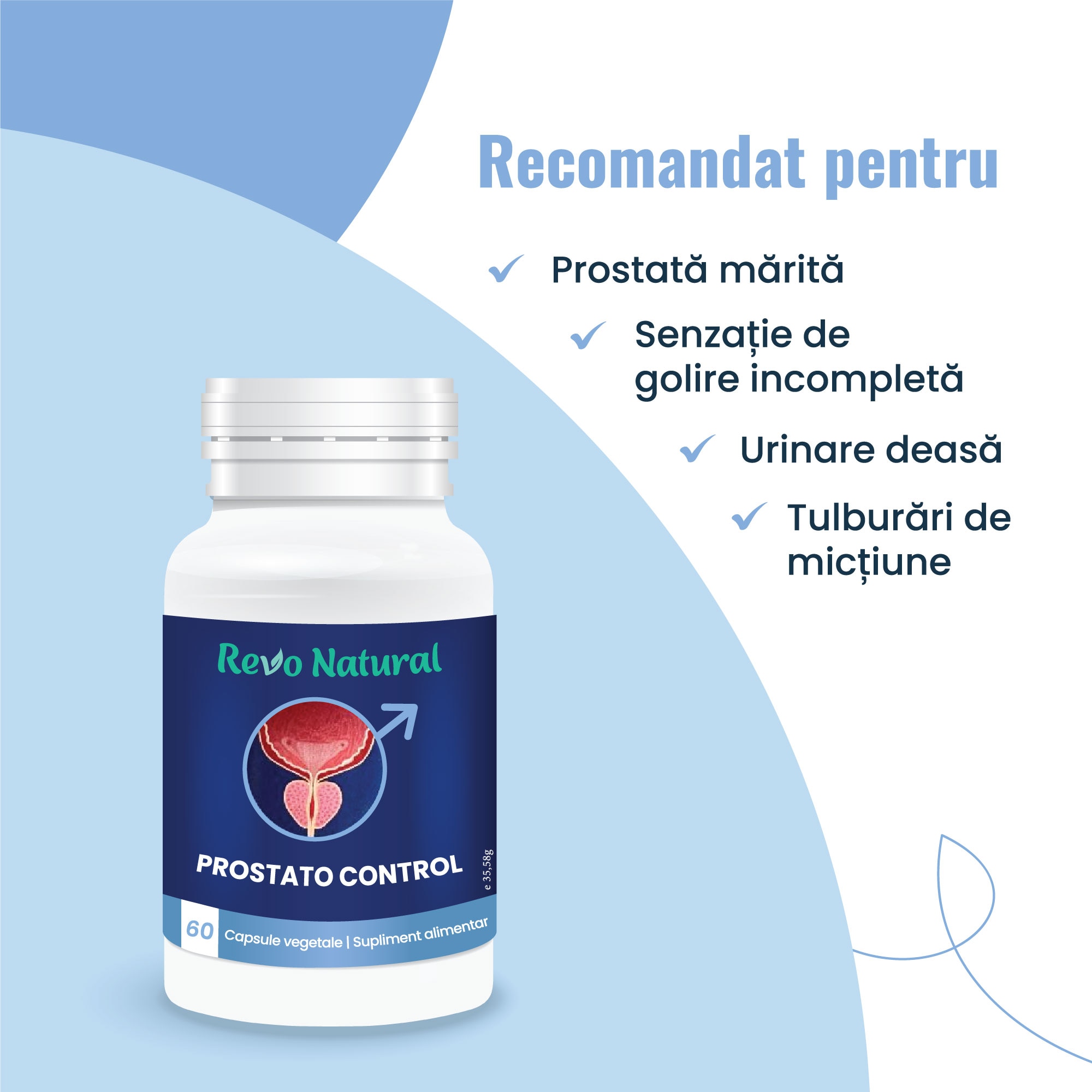 Prostato Control, 60 Capsule, supliment alimentar premium pentru ...