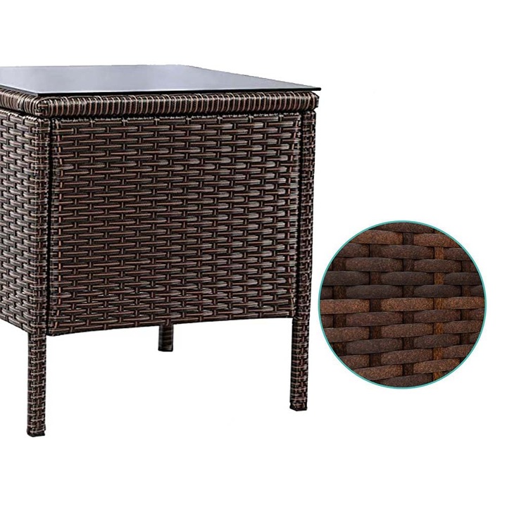 Set mobilier de gradina din polyratan Timeless Tools, o masuta 43x40x40 ...