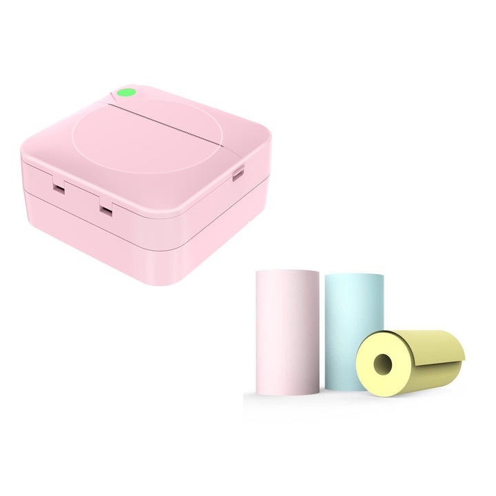 Set mini imprimanta termica, Smart Pulse, Bluetooth, iOS/Android ...