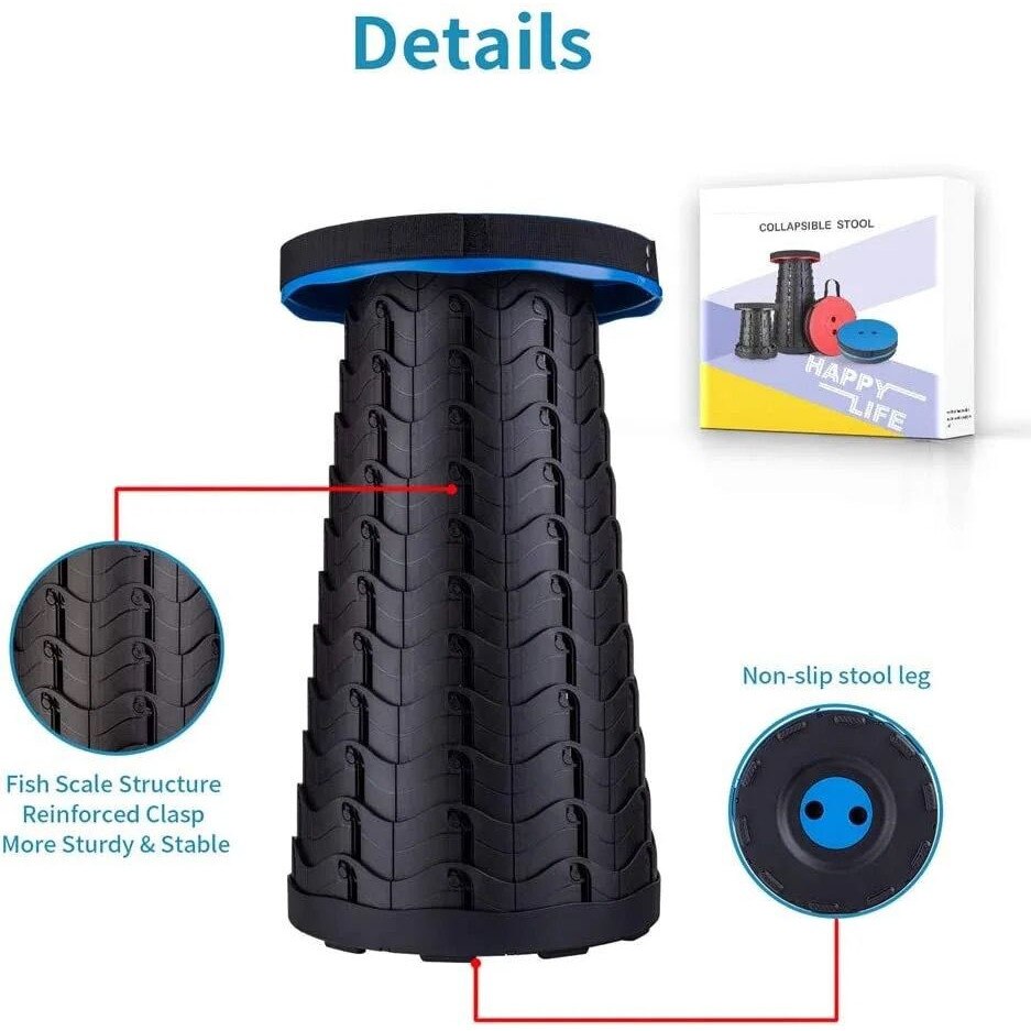 Scaun telescopic cu pliere telescopica, FYRELLI®, ideal pentru camping ...