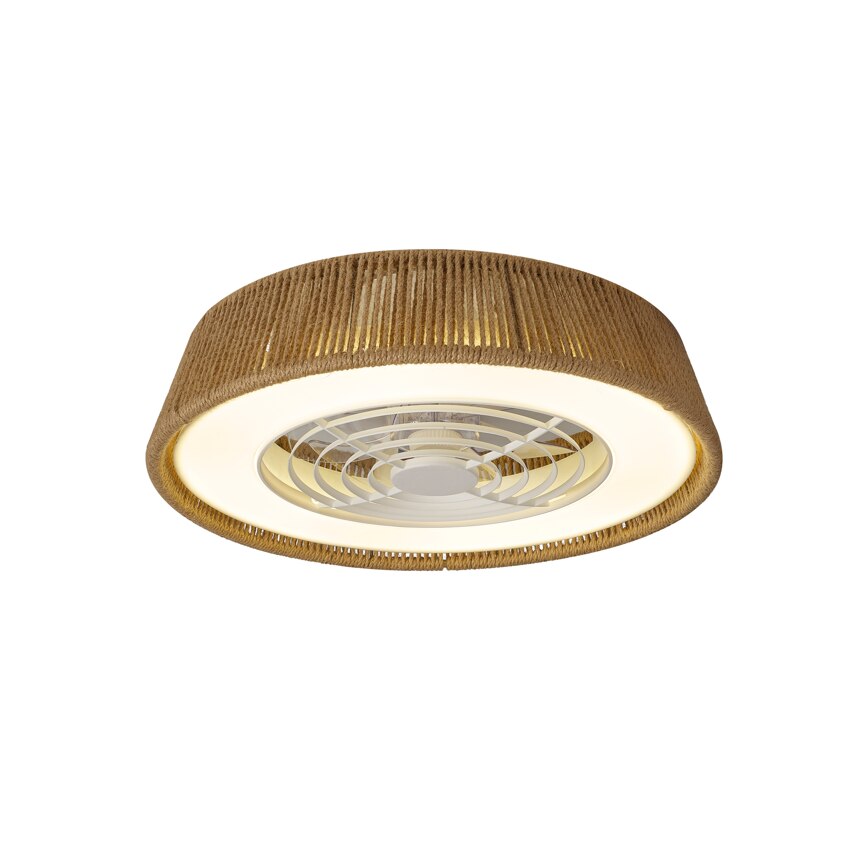 Ventilator cu sistem LED integrat si telecomanda, Polinesia Natural, 57 ...