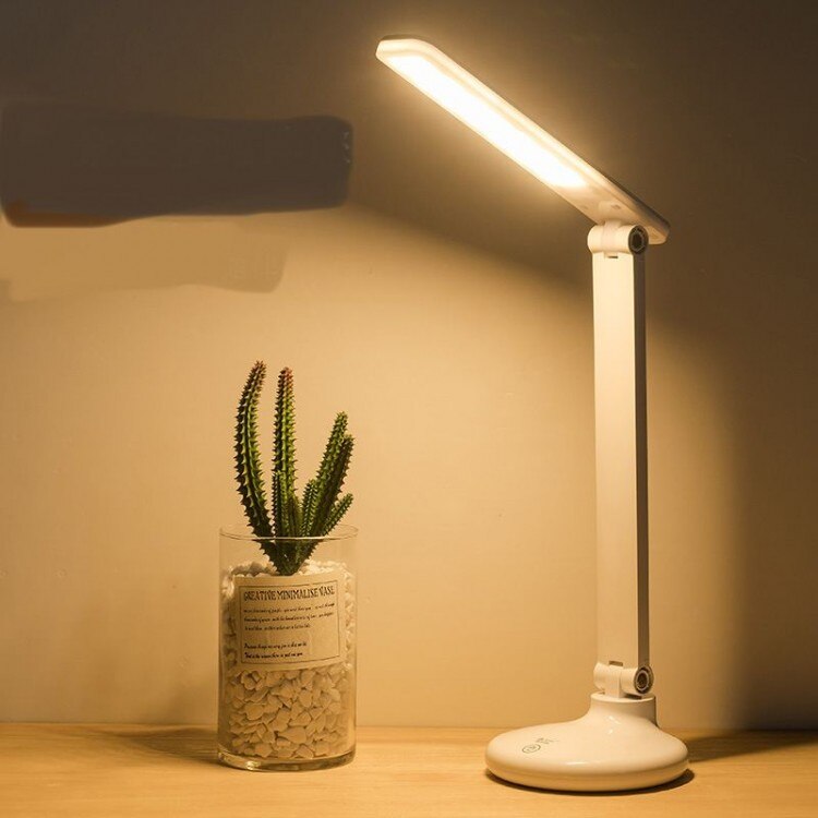 LED настолна лампа със защита за очи, регулируема, USB порт за ...