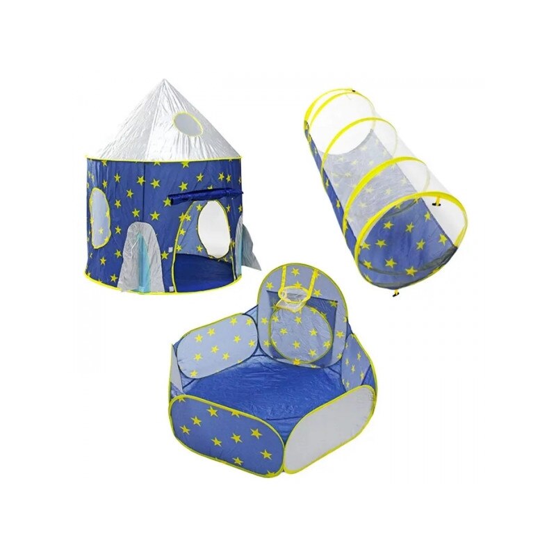 Set cort de joaca pentru copii 3 in 1 in forma de racheta AliBibi ...