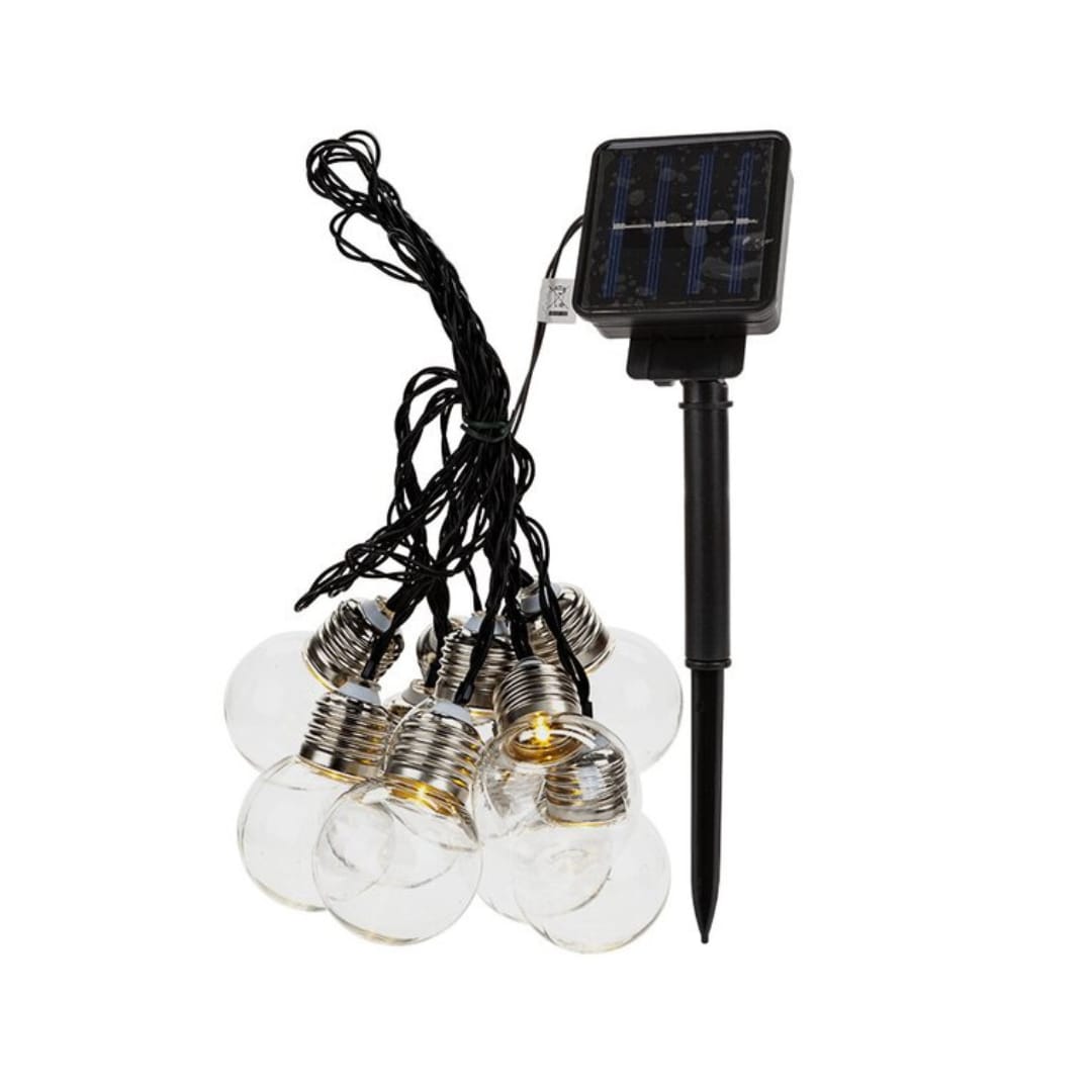Ghirlanda luminoasa LED de gradina, cu panou solar, model Retro, 10 ...