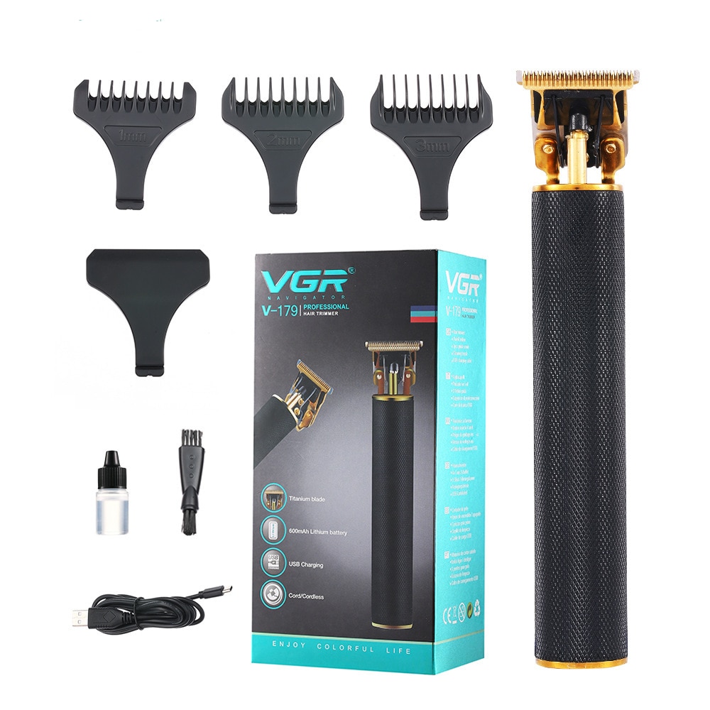 Masina de tuns si ras VGR V-179, lame inox, Operare 120 min, 3 Piepteni ajustare lungime - eMAG.ro