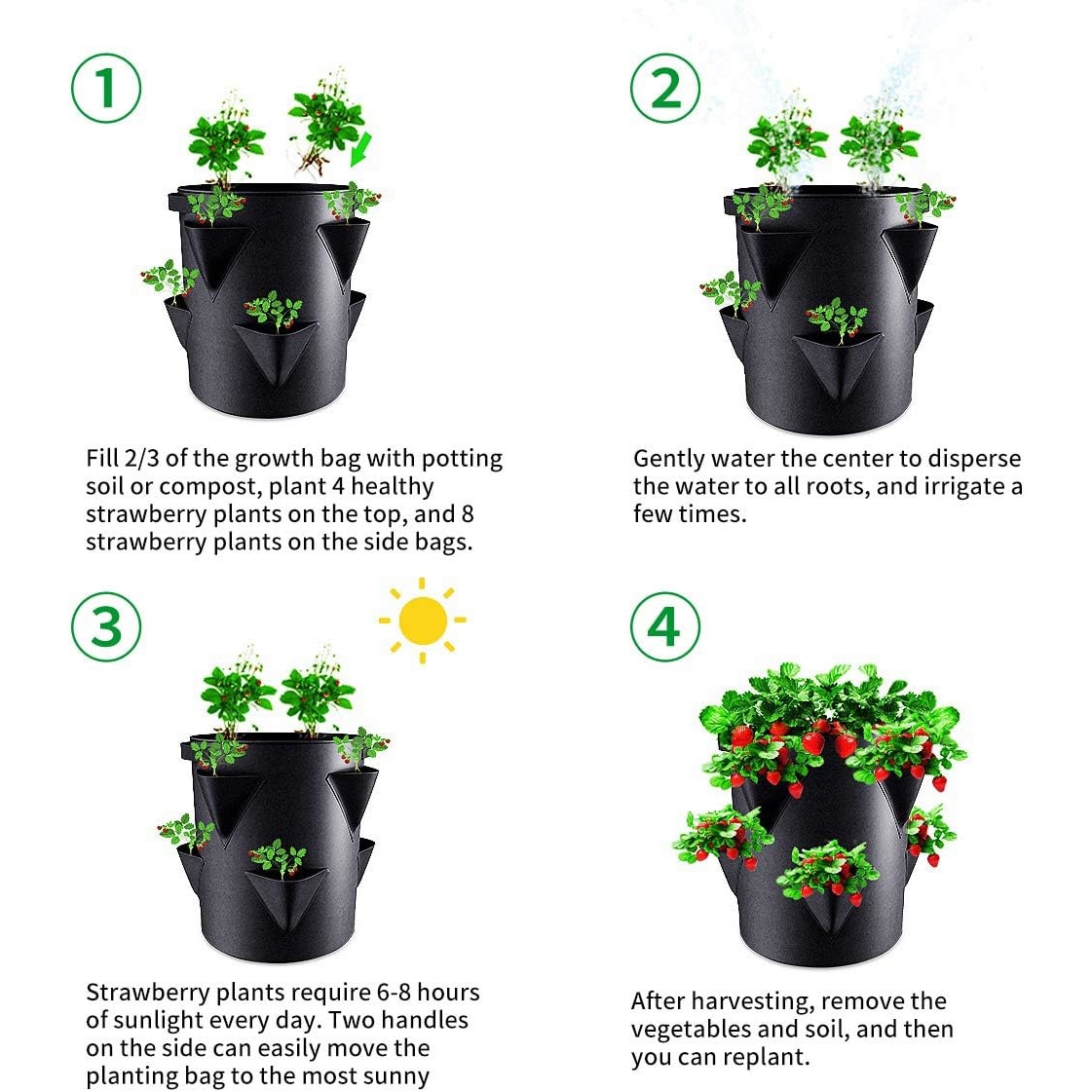 Pachet de 2 ghivece de plantare de capsuni/plante de interior si ...