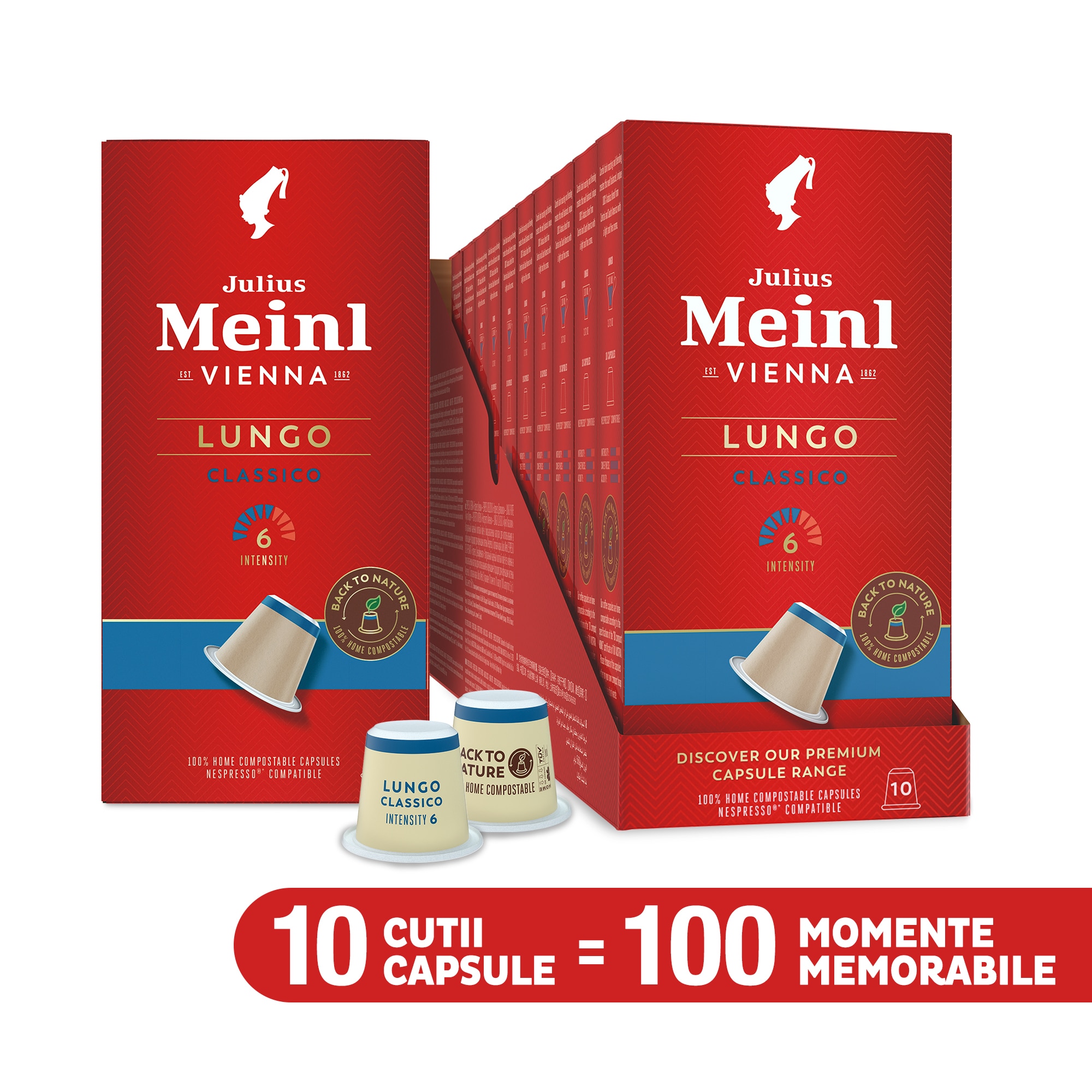 Set 10 x Capsule cafea Julius Meinl Lungo Classico, compatibile ...