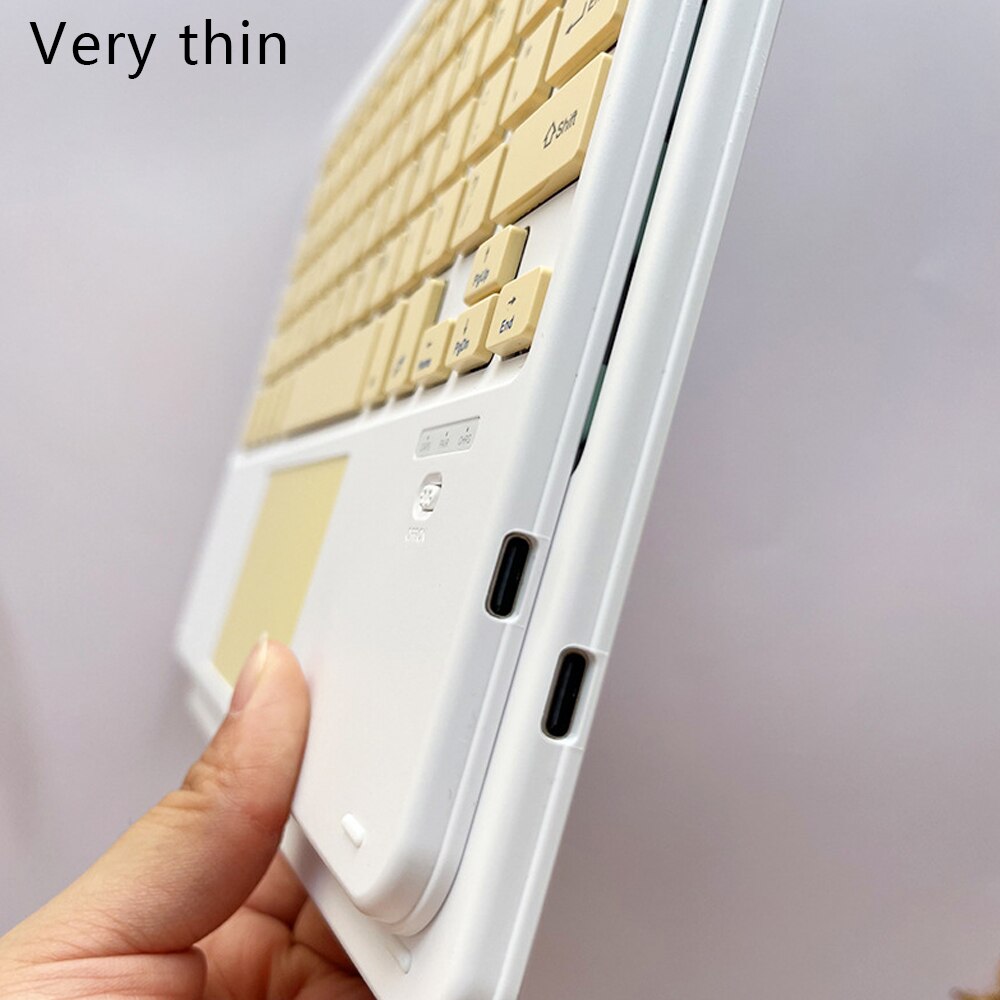 Tastatura wireless cu touchpad, Bluetooth, Galben - eMAG.ro