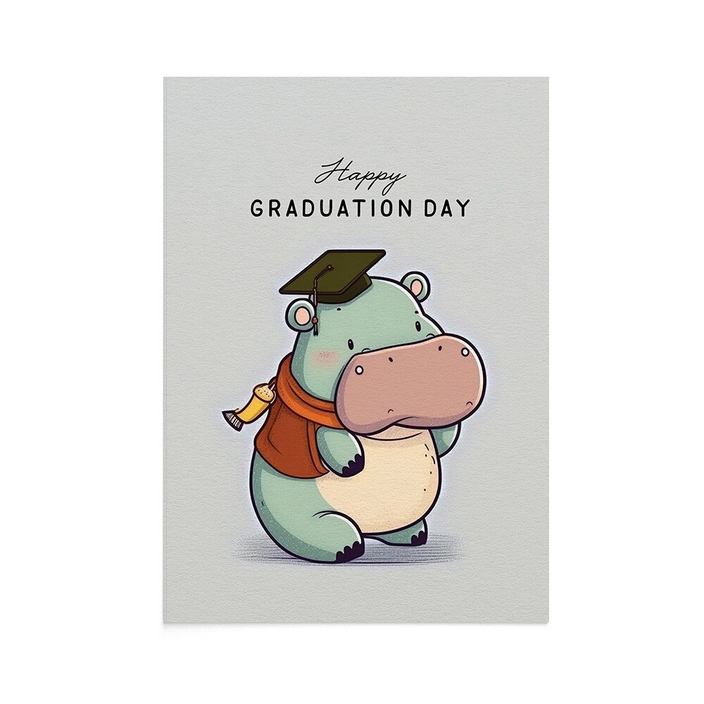 Felicitare Absolvire Hippo Graduation Student, Zizula Cards, 105 X 150 ...
