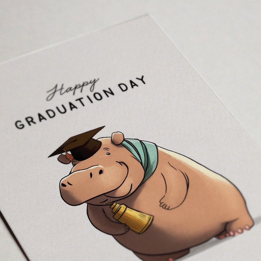 Felicitare Absolvire Happy Hippo Graduation Student, Zizula Cards, 105 ...