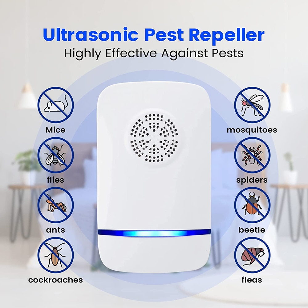 Set 2 dispozitive cu ultrasunete, Anti daunatori, Alb - eMAG.ro