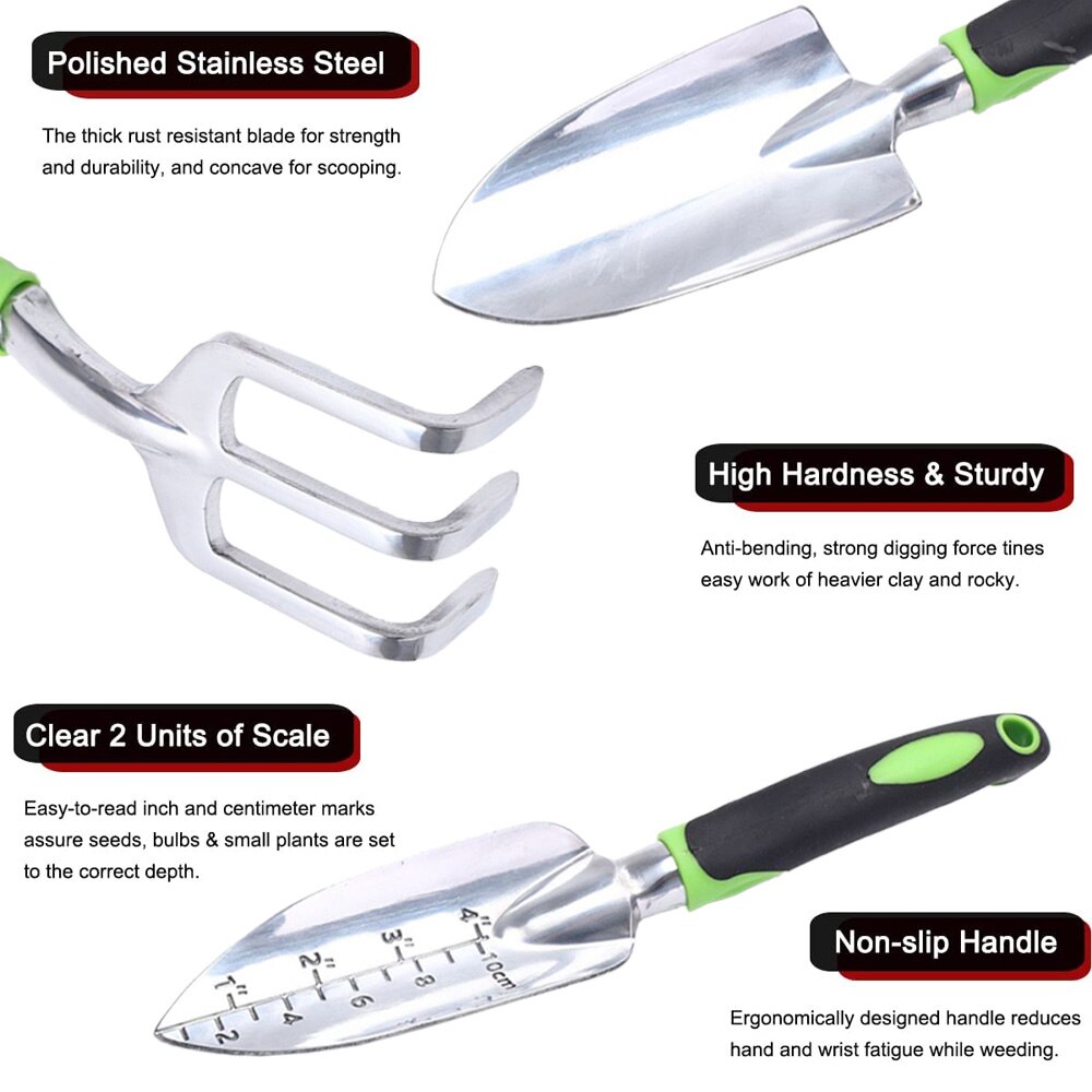 Set 3 instrumente de gradinarit, Aluminiu, Multicolor - eMAG.ro