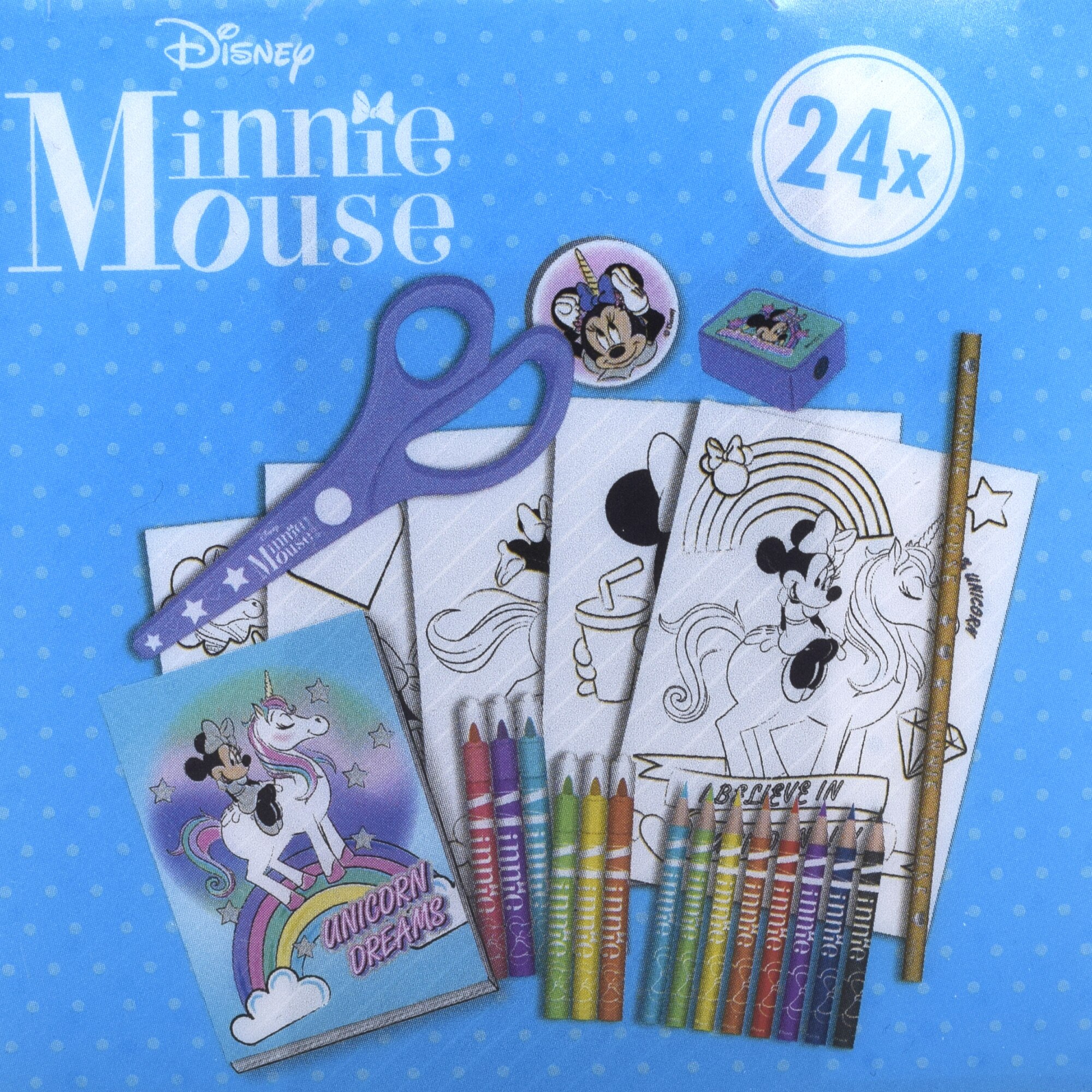 Set pentru desen, 24 bucati, Minnie Mouse Disney, multicolor,67028 ...