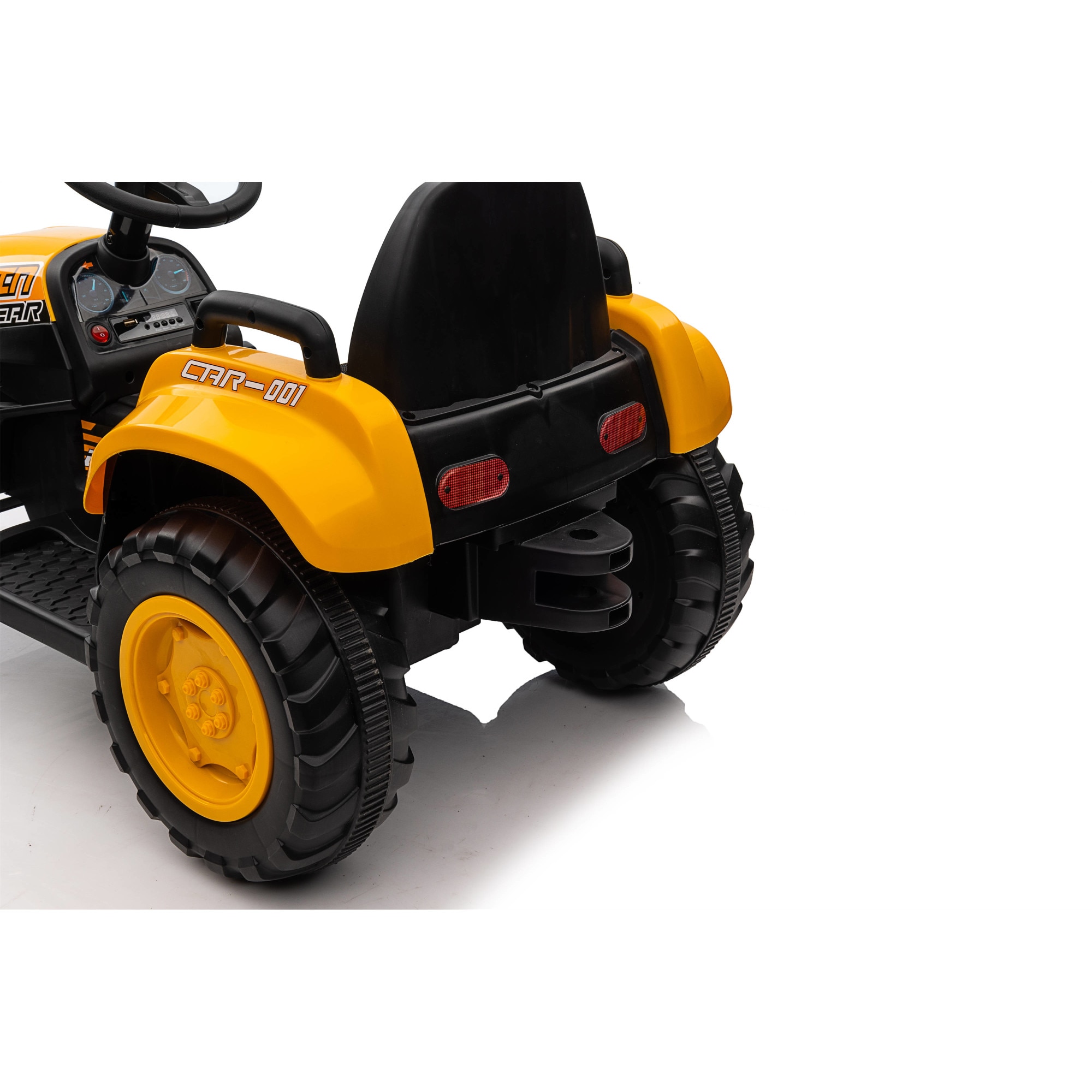 Tractor electric pentru copii Manini 12V4.5AH, 2 motoare 30W, Galben ...