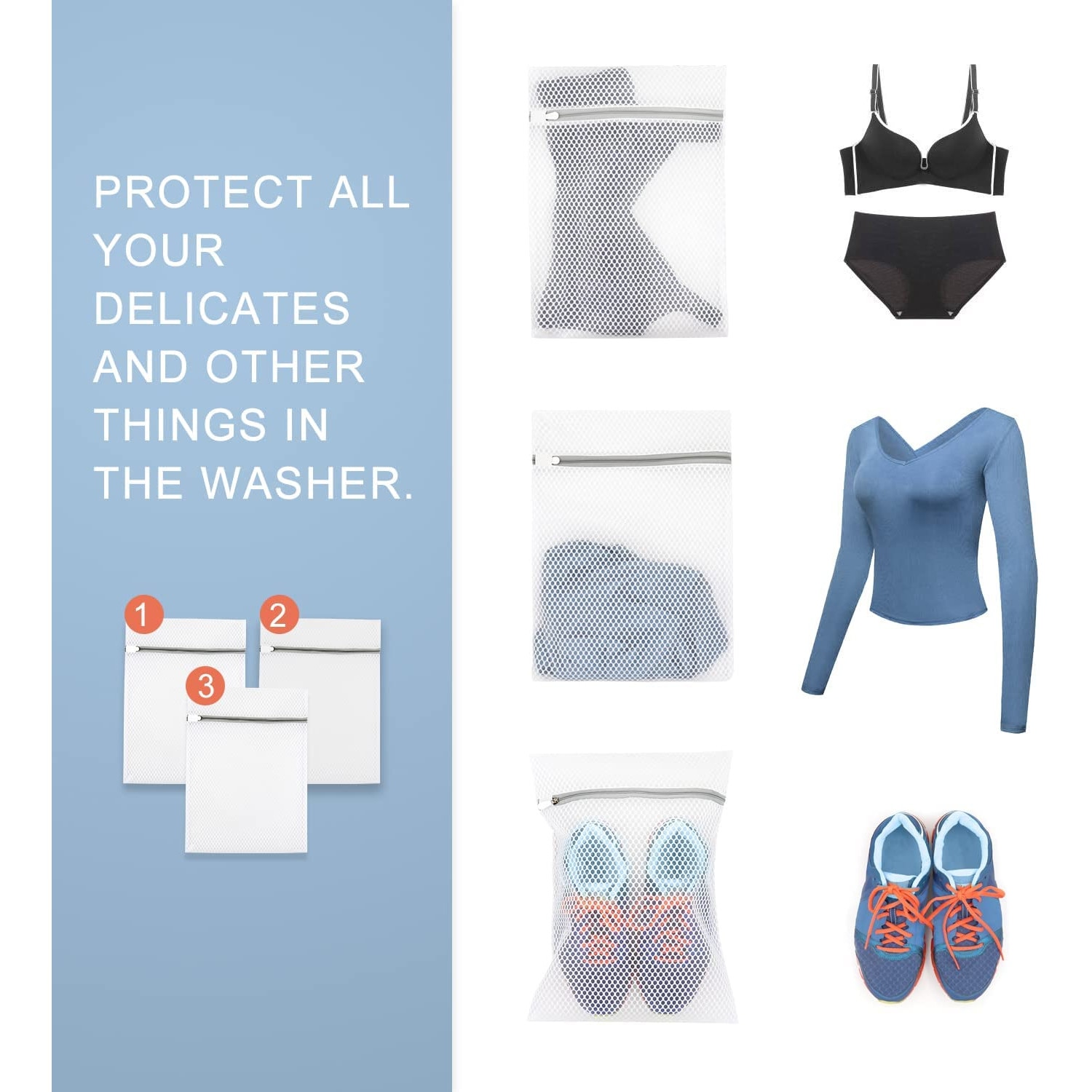 Set 3 saculeti rufe, Oricean®, din plasa, Fermoar ascuns, Cu rol de ...