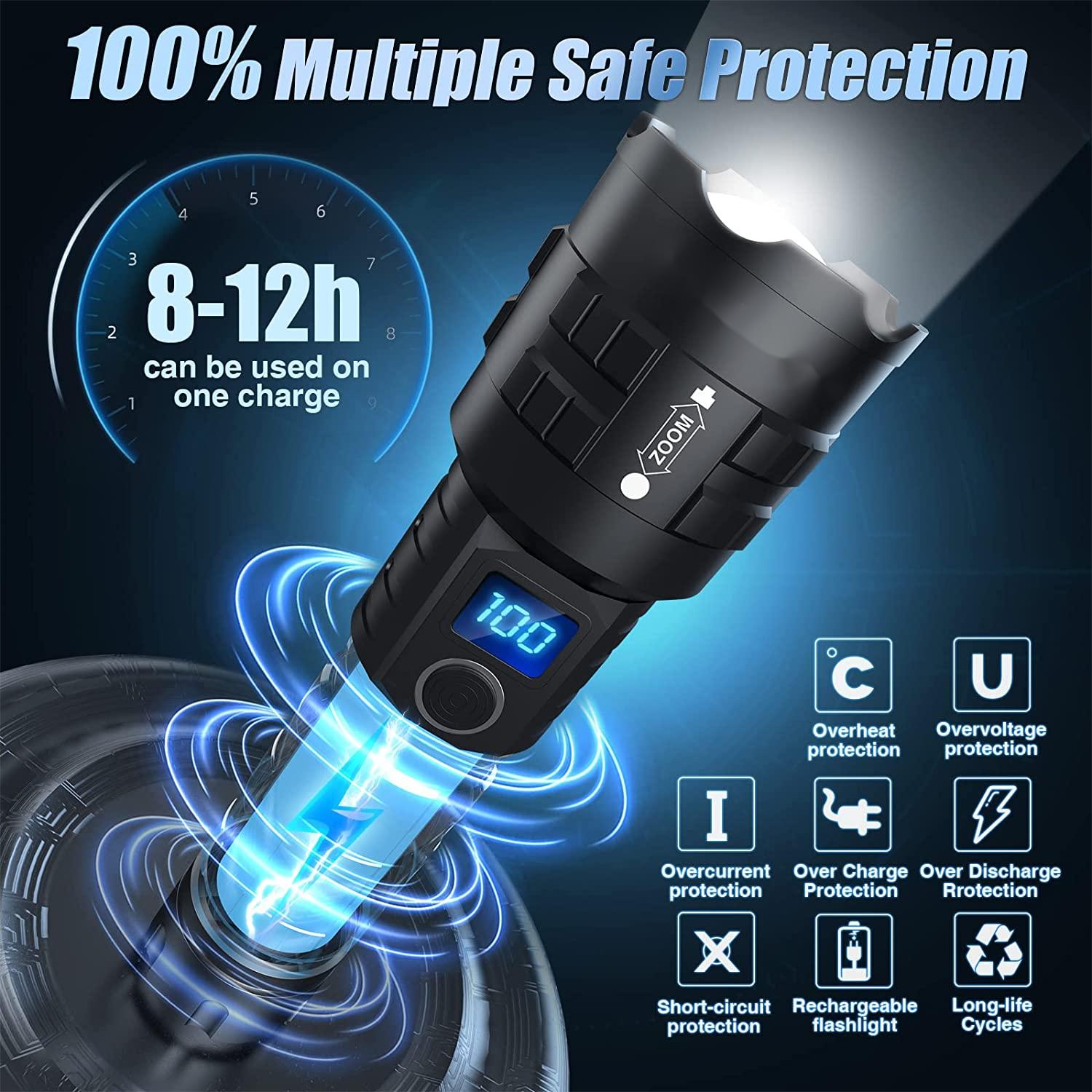 Lanterna cu LED-uri luminoasa XHP90.2, 20000 Lumeni, 5 Moduri iluminare ...