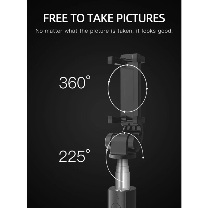 Selfie stick 2 in 1, Zola®, cap rotativ 360 °, reglabil, lungime maxima ...