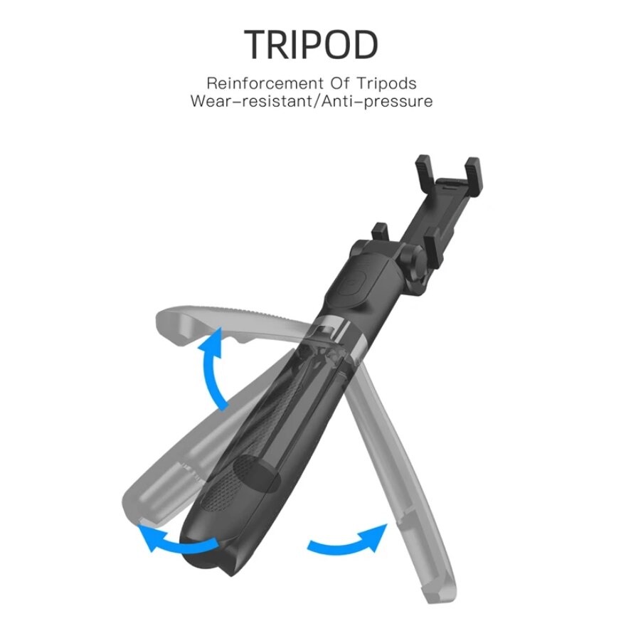 Selfie stick 2 in 1, Zola®, cap rotativ 360 °, reglabil, lungime maxima ...