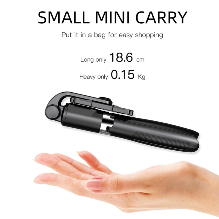 Selfie stick 2 in 1, Zola®, cap rotativ 360 °, reglabil, lungime maxima ...