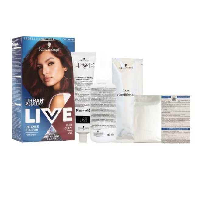 Vopsea de par permanenta, Schwarzkopf, Urban Metallics Live ColorU68 ...