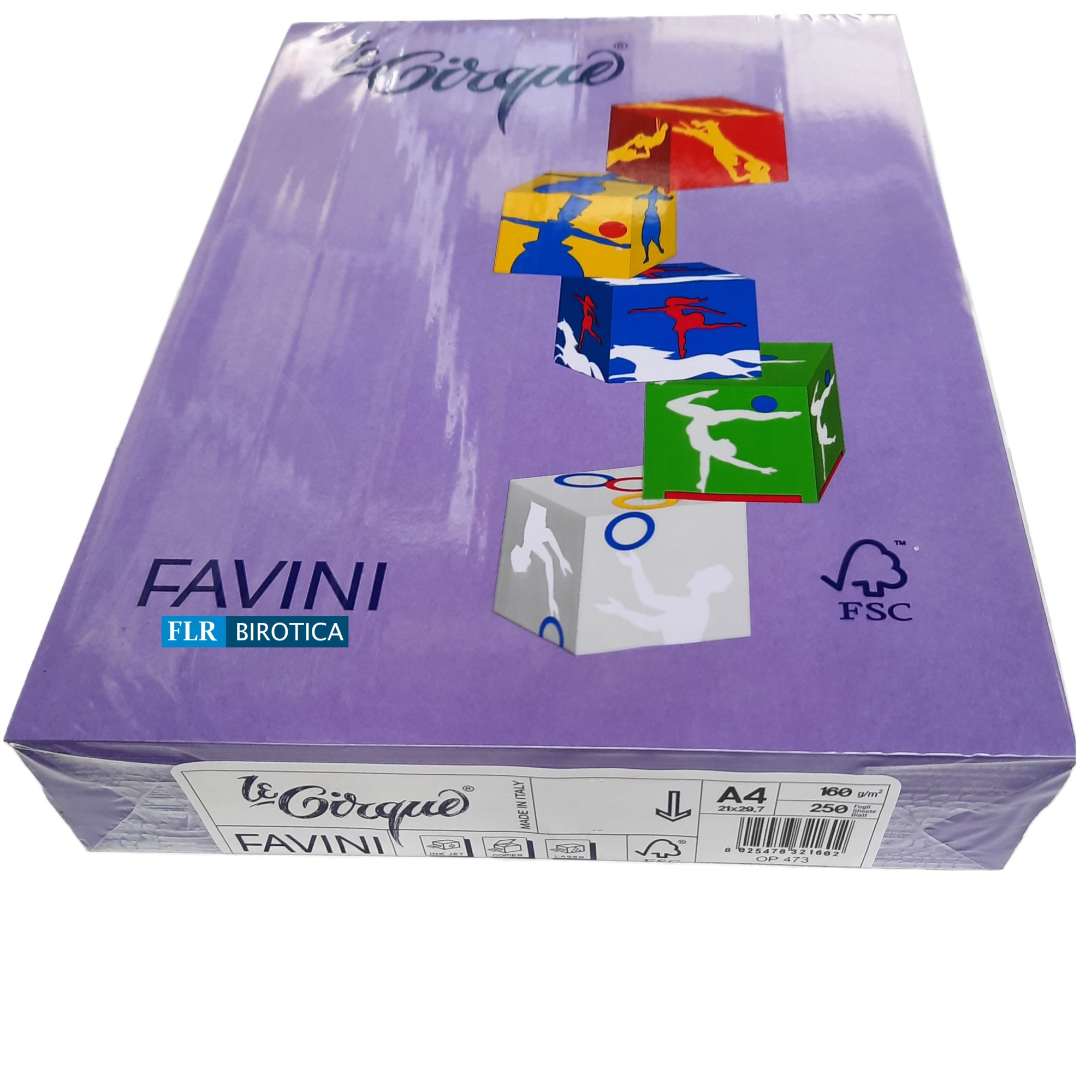 Carton mov colorat A4, FLR FAVINI, 160 gr/mp 250 coli/top, tip hartie ...