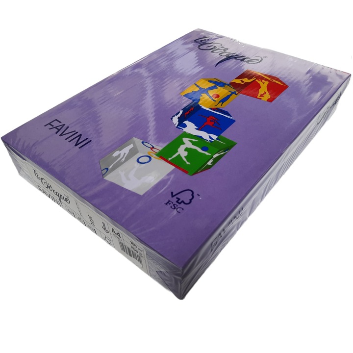 Carton mov colorat A4, FLR FAVINI, 160 gr/mp 250 coli/top, tip hartie ...