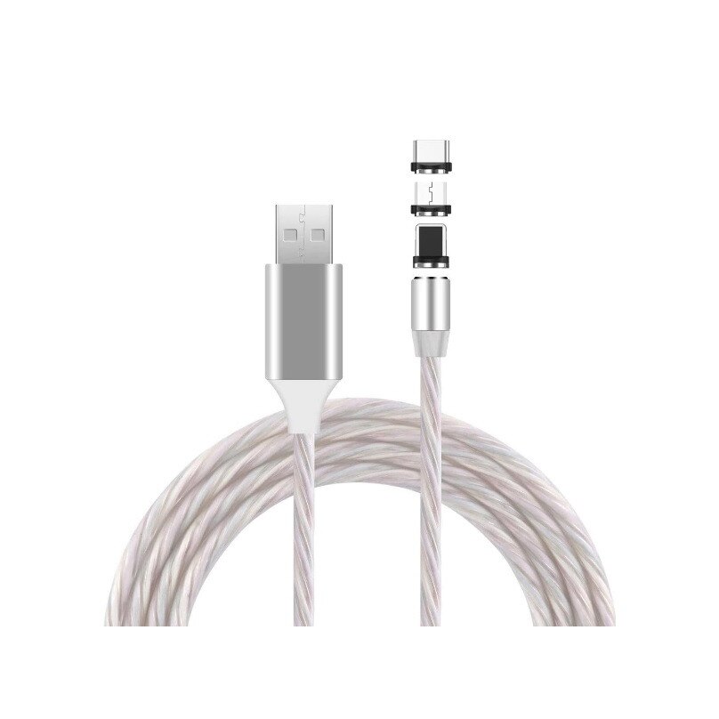 Cablu incarcare X-Cable 360, luminat LED, cu 3 capete magnetice (nu ...