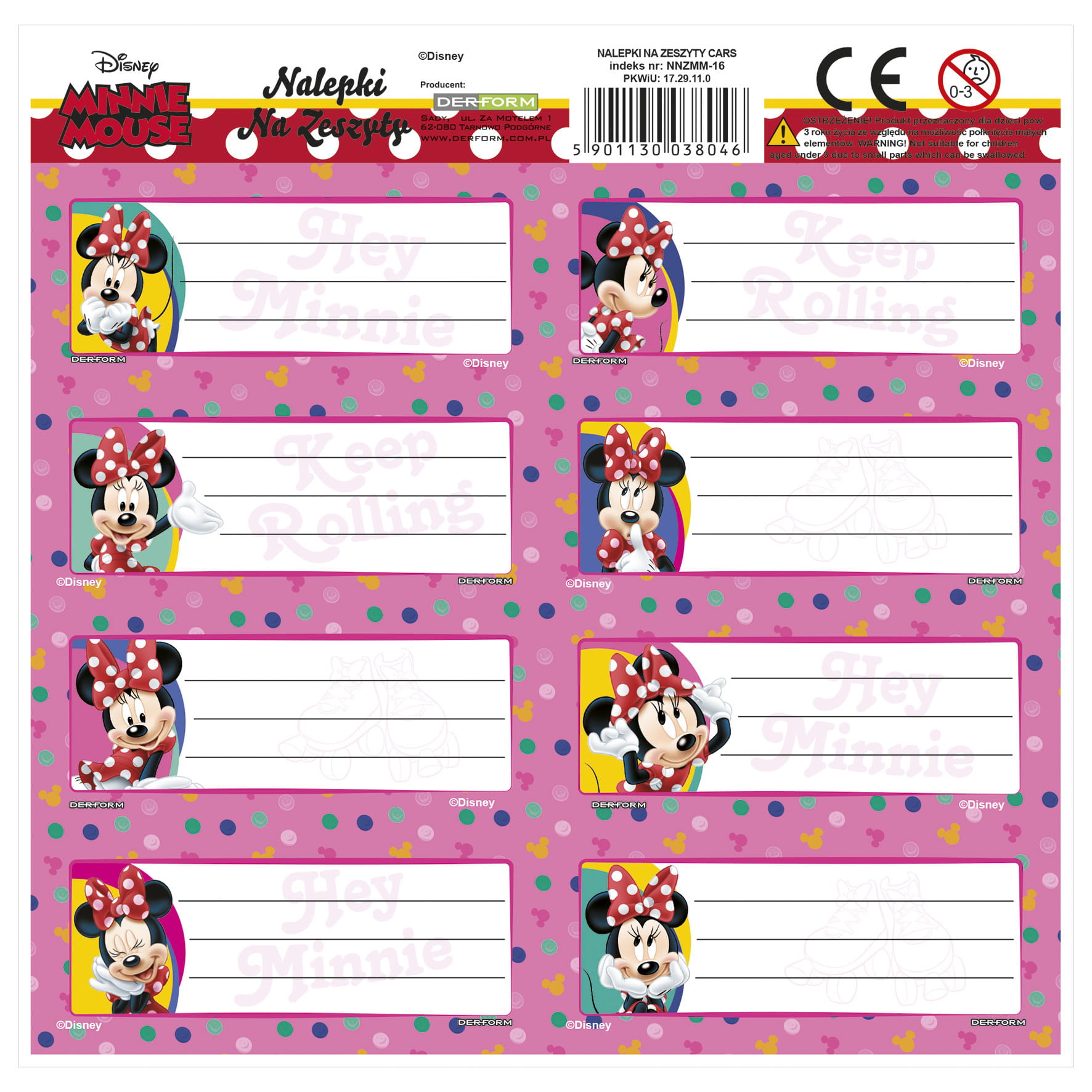 Notebook matrica készlet, Backup, Mickey Mouse modell, 7,2 cm x 3,2 cm ...