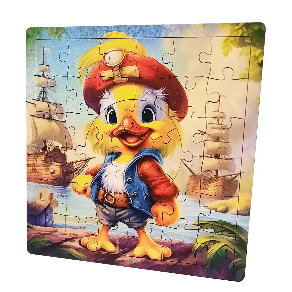Puzzle Lemn Copii, Wood, Ratusca Ducky - Pirat, 39 piese, 20x20 cm ...