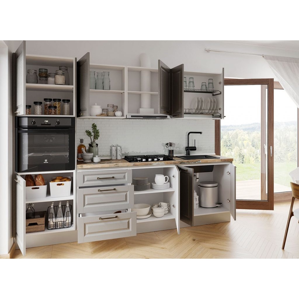 Set Bucatarie Cucina - Gri Structo, L 266 x A 61 x H 210 cm - eMAG.ro