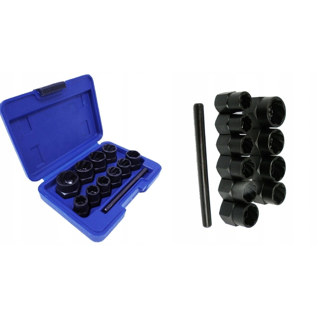 Set 11 piese extractor suruburi si piulite deteriorate din otel Silver ...