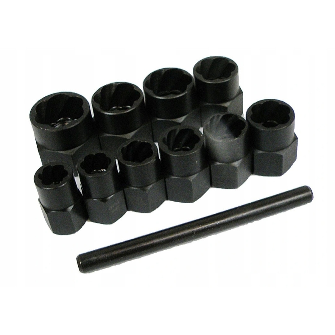 Set 11 piese extractor suruburi si piulite deteriorate din otel Silver ...