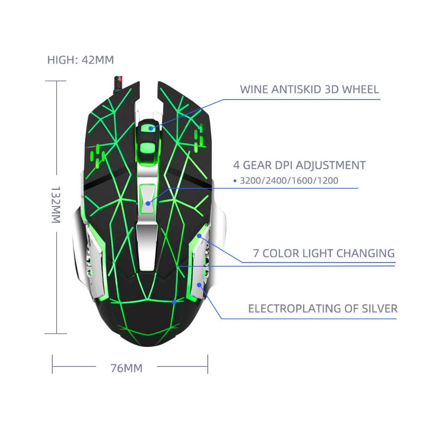 Weibo Gaming Mouse, RGB At Performance Backlight, Optical 7 D, USB ...
