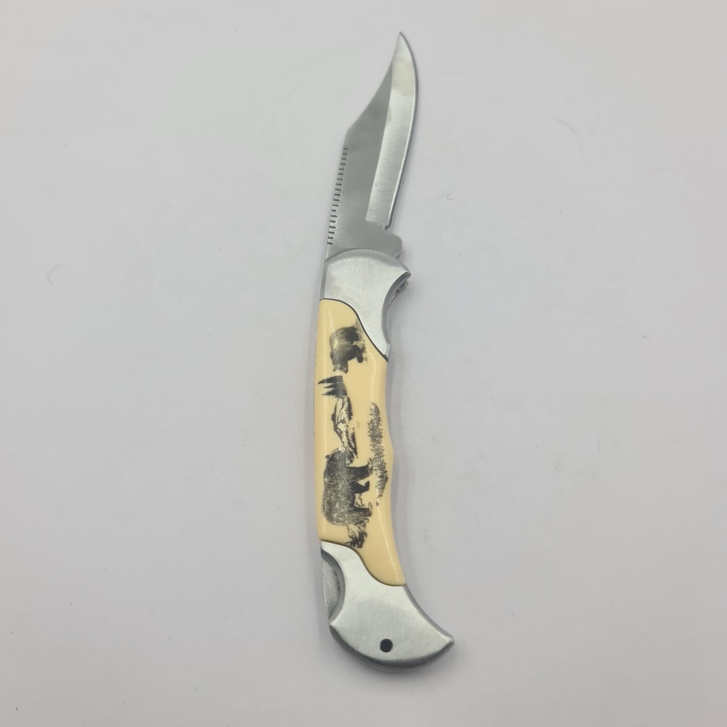 Cutit cu Deschidere Manuala, Model URS, Lama Zimtata, Agatatoare, 19 cm ...