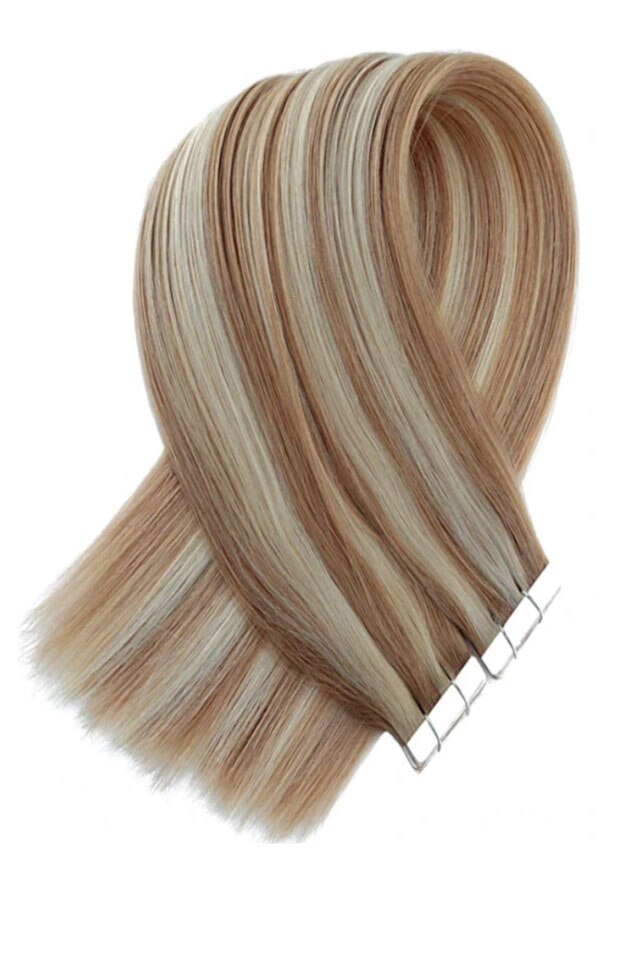 Extensii cu Banda, Suvitat, Saten Deschis, Blond Deschis, Tape On, 100 ...