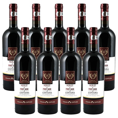 Set 9 x Vin Rosu, Ceptura, Cervus Cepturum, Merlot si Pinot Noir ...