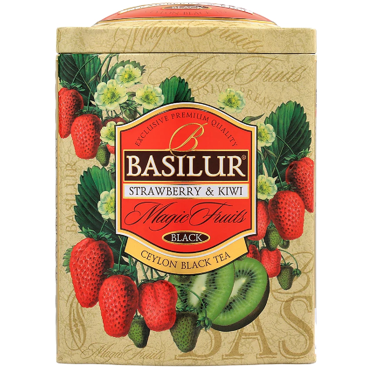 Ceai negru ceylon Strawberry & Kiwi cu capsuni, goji, floare de colt ...