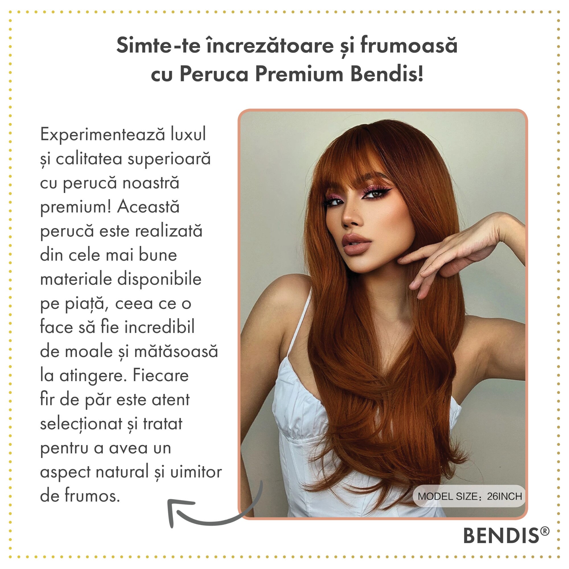 Peruca dama, culoarea Saten aramiu mahon, fibra Premium Futura Heat cu ...