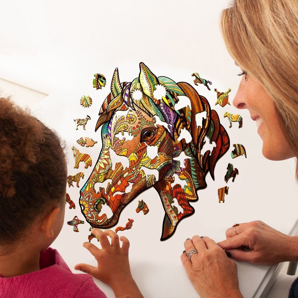Puzzle din lemn, Moments, Lemn, Cal De Poveste, L, 300 elemente - eMAG.ro