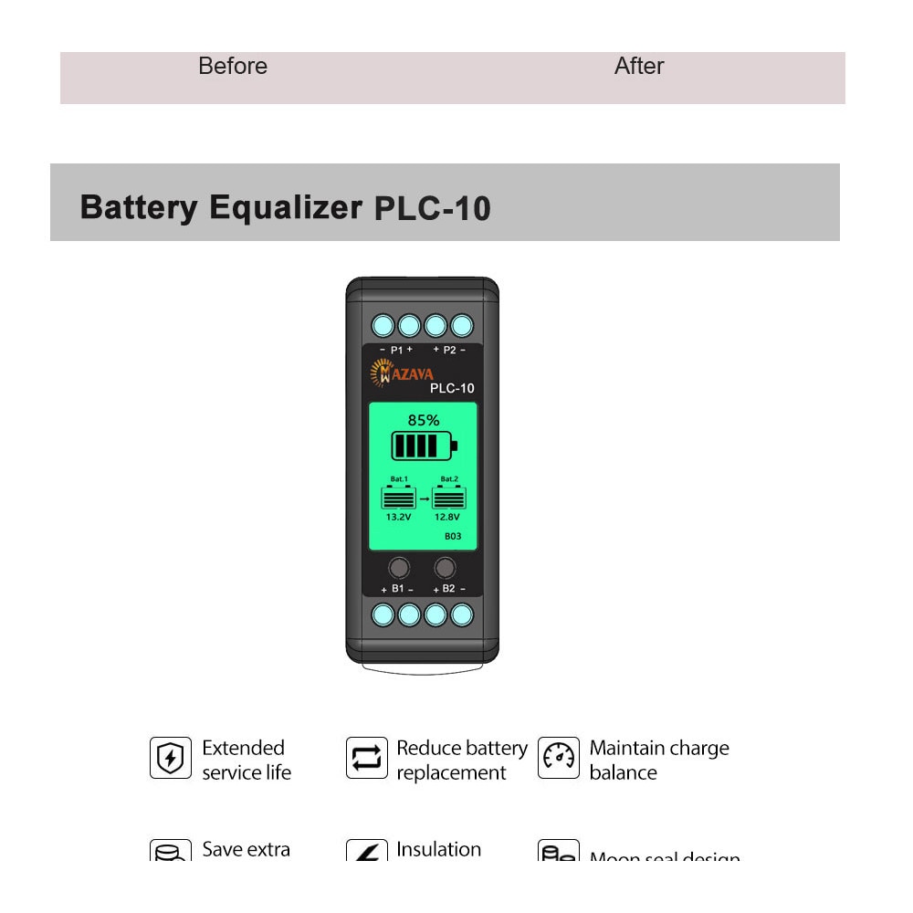 Egalizator baterii Mazava PLC-10 24V(2x12V) - eMAG.ro
