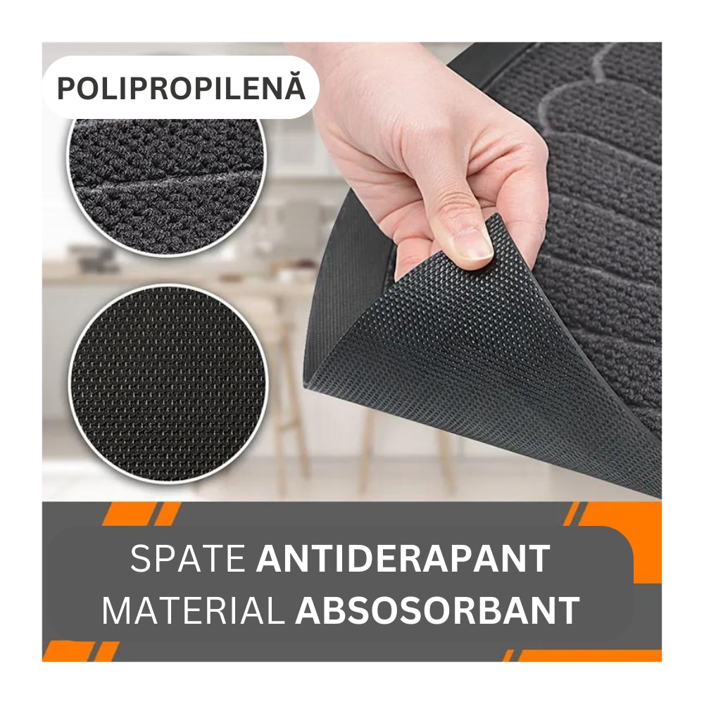 Covoras intrare, rezistent, cauciuc si polipropilena, semicerc, DM21 ...