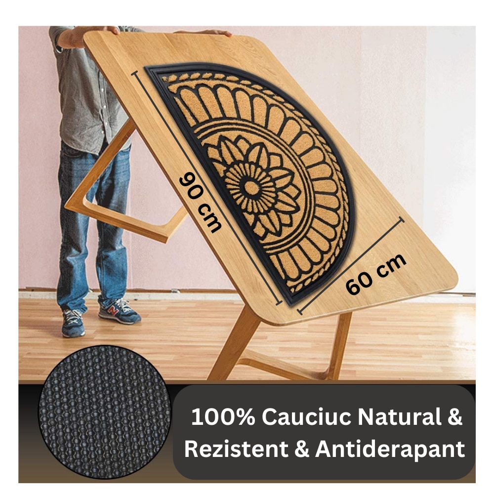 Covoras intrare, Decor, rezistent din cauciuc si polietilena, semicerc ...