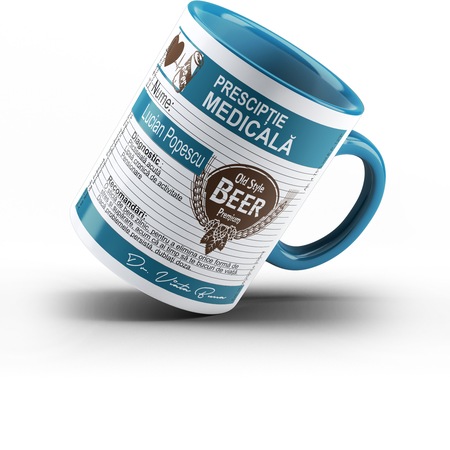 Cana Prescriptie Medicala cu Bere, ceramica, Alba, 330 ml - eMAG.ro