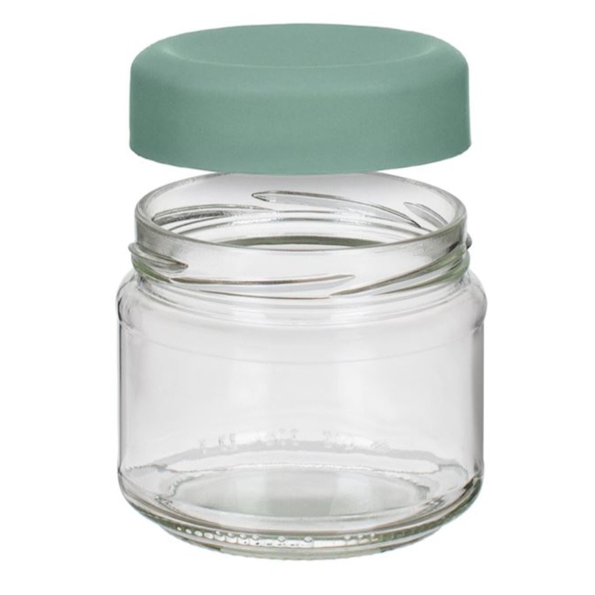 Borcan de depozitare, capac cu filet, plastic/sticla, verde menta ...