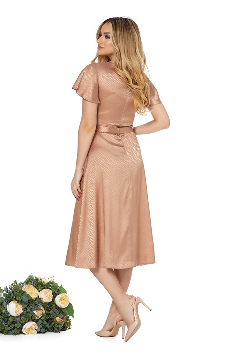 BAROCCA, Rochie cu decolteu in V Roma, Bej, 50 - eMAG.ro