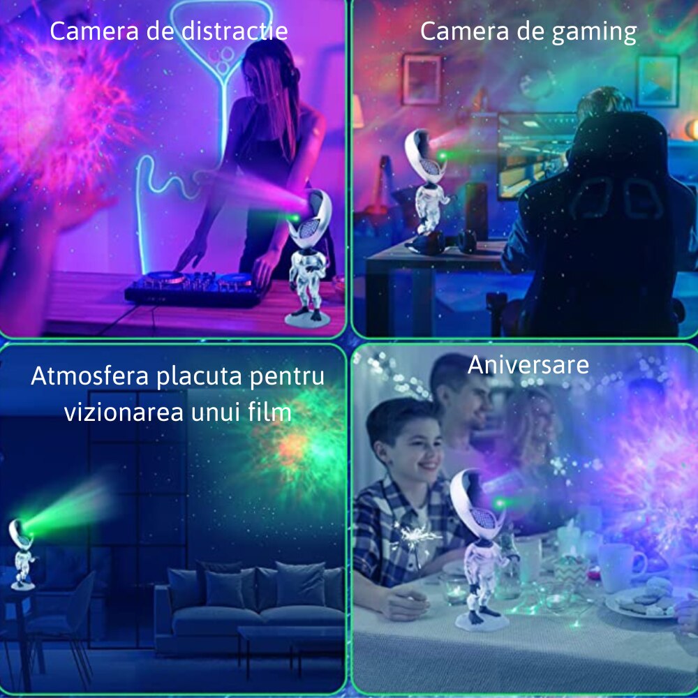 Proiector de stele tip alien SpectrumPoint®, galaxie 3D cu telecomanda ...