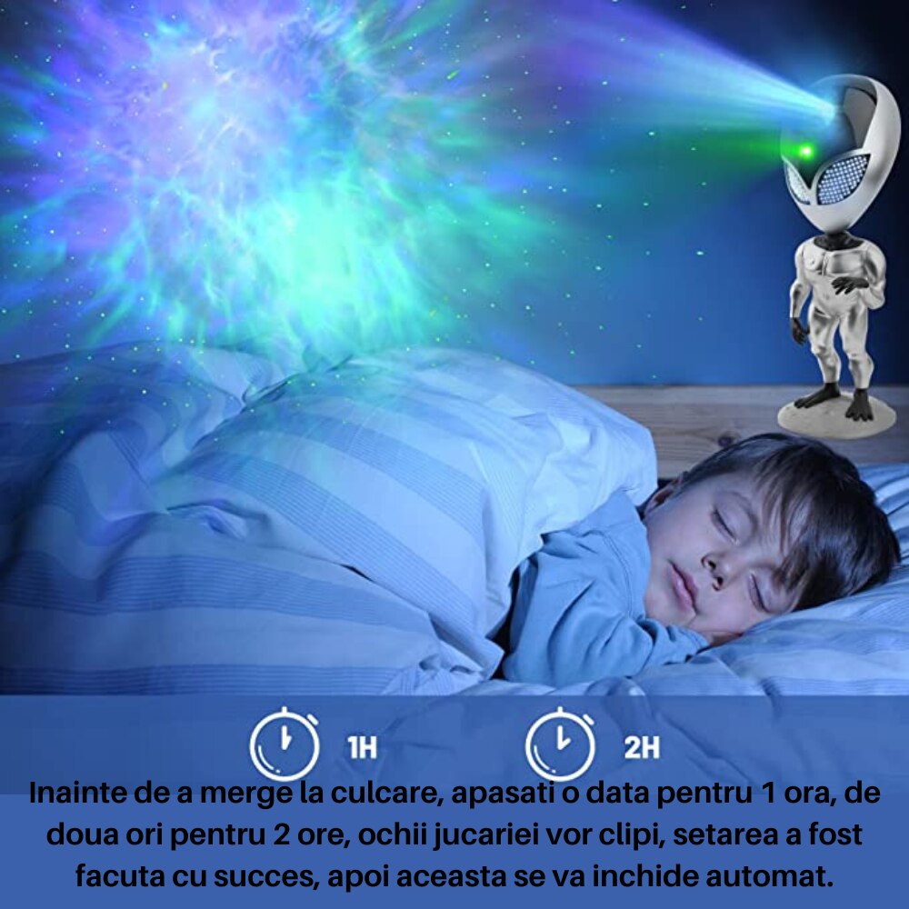 Proiector de stele tip alien SpectrumPoint®, galaxie 3D cu telecomanda ...